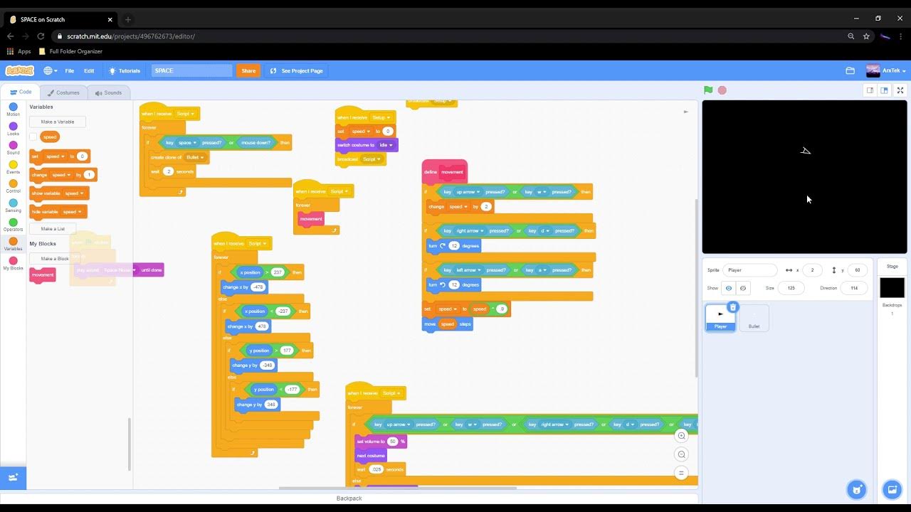 Scratch Tutorial: Asteroids / Acceleration + Asteroids PART 2 - YouTube
