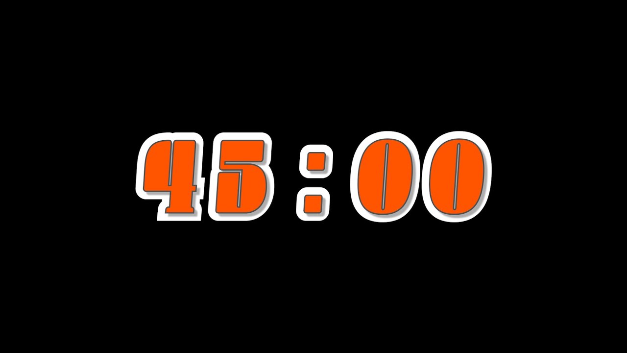 45 Minutes Countdown Timer with Alarm & Time Markers / Chapters ...
