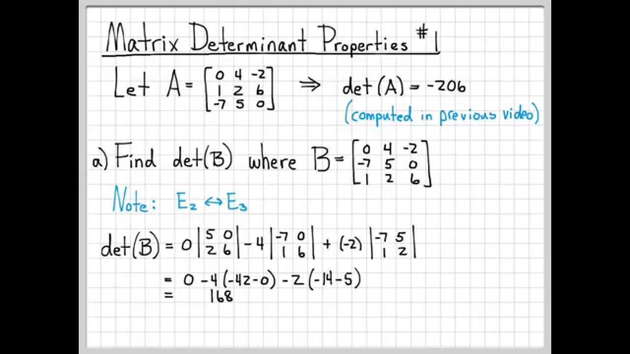 Matrix Determinant Properties Example 1 Linear Algebra Example Matrix Determinant Properties Example 1 Linear Algebra Example
