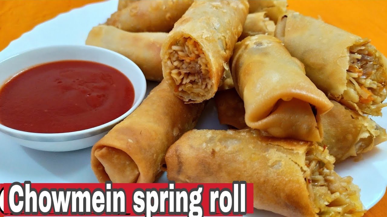 Street style Chowmein Spring roll/Very Crispy Delicious and Easy Spring ...