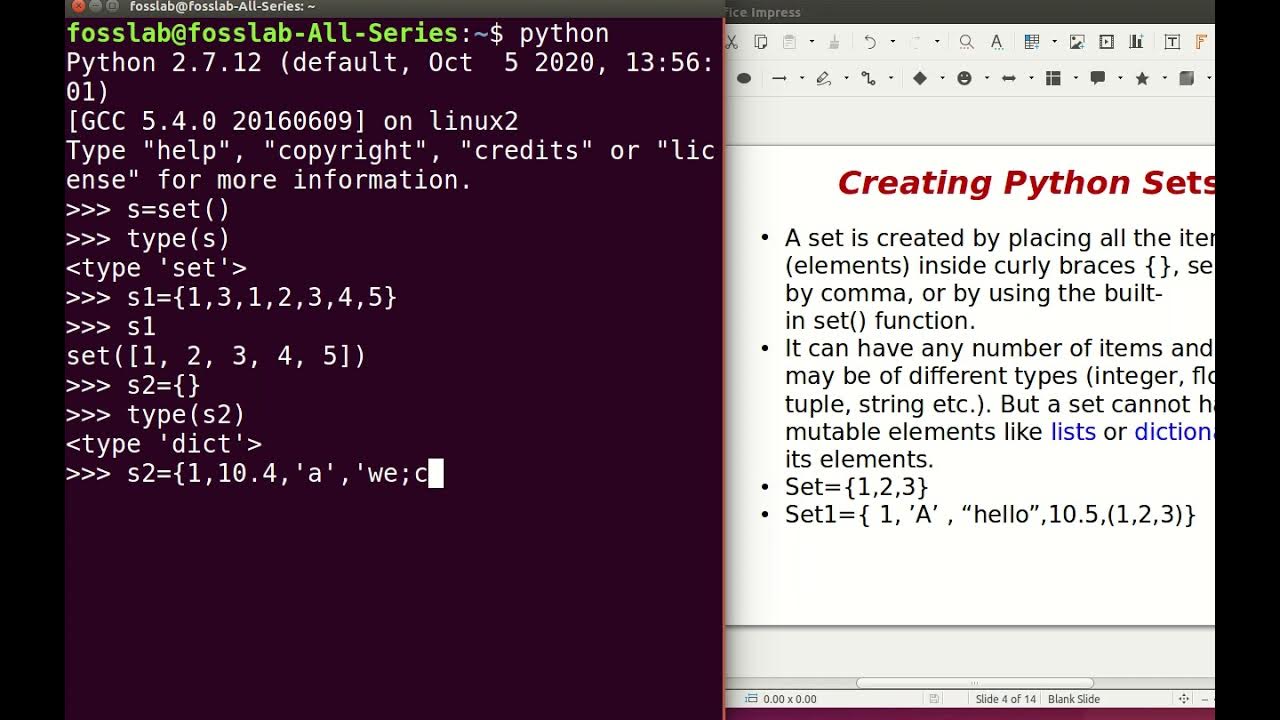 Set Datatype in Python Programming with demo explained in Tamil - YouTube