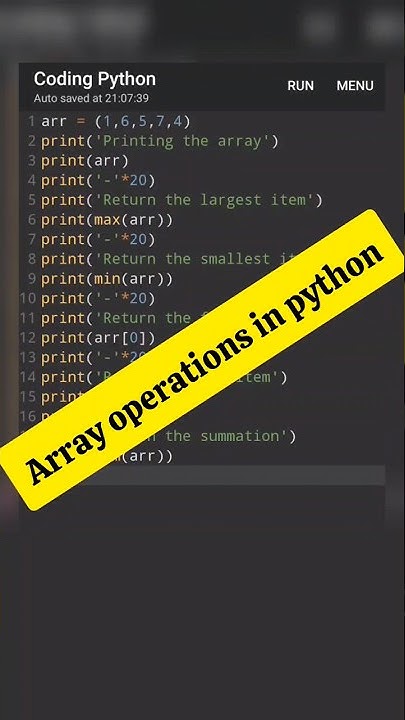 Array Operation In Python Itzrafiq Computerscience Python