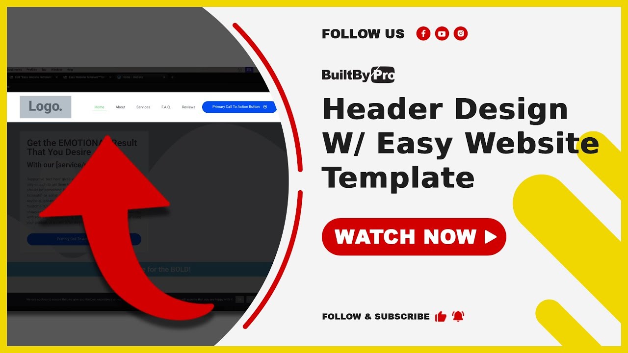 Website Header Design With Easy Website Template For Small Businesses ...