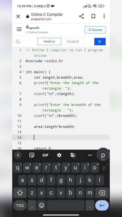 How To Print Area Of Rectangle In C Languagecprogramming Shortscollege Coding Java Python