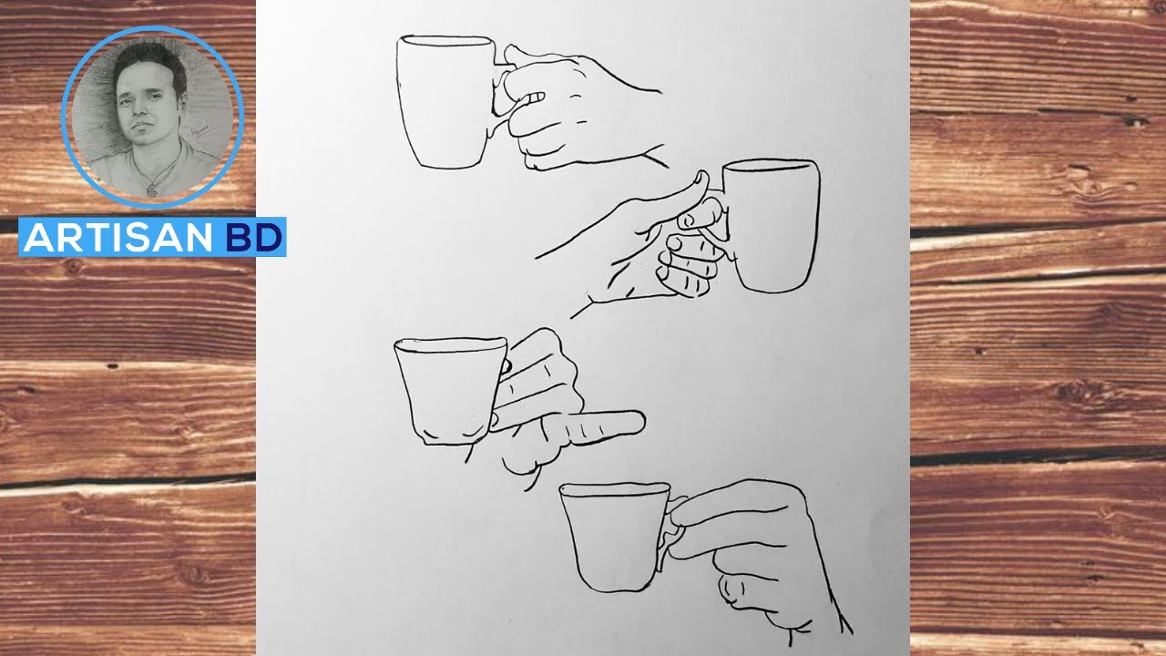 Cupped Hands Side Drawing