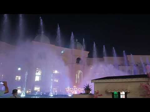 Vendam mall in Qatar water fountain night view 