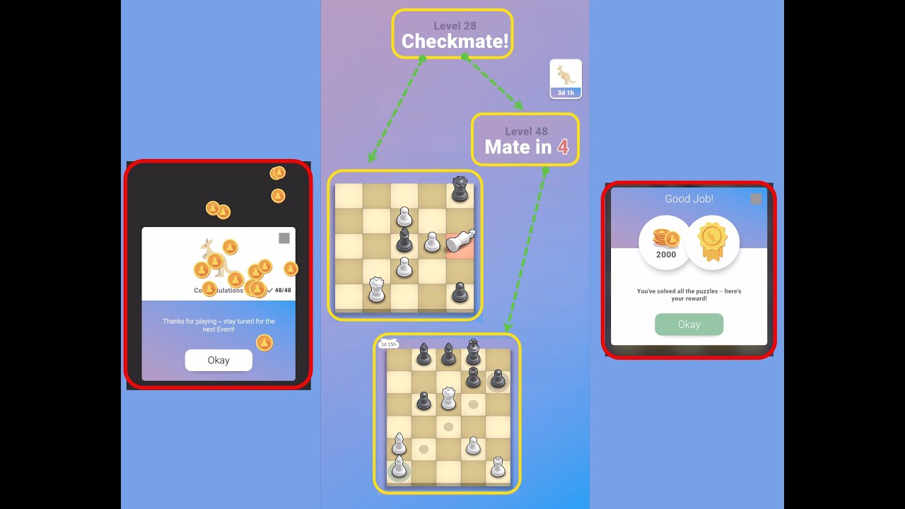 Gold Badge Pocket Chess Kangaroo Event Level 28 to 48 #pocketchess # ...