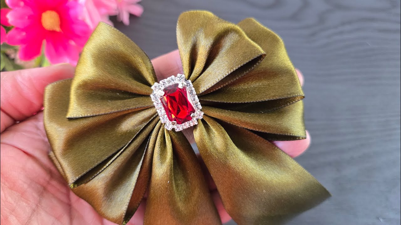 very easy and simple way to make multiple layers bow clip, ribbon hair ...