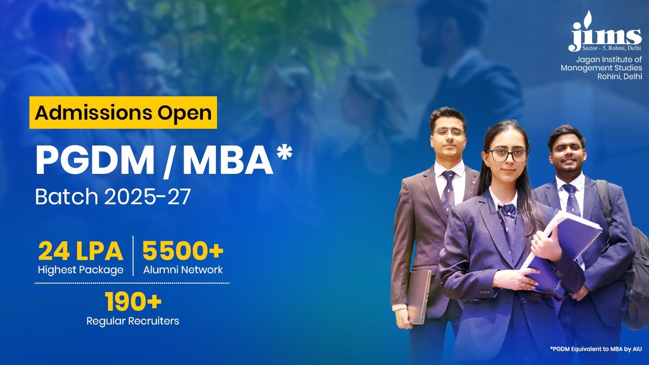 JIMS Rohini Admission Open for PGDM (MBA*) Batch 2025-27 - YouTube