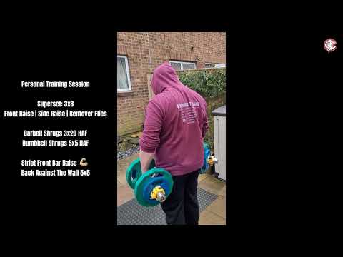 PT Superset : Barbell Shrugs HAF | Dumbbell Shrugs | Strict Front Bar ...