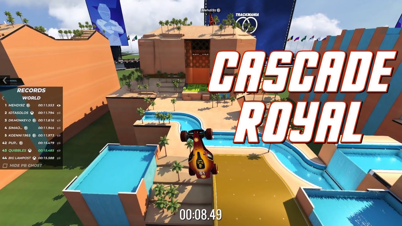 Trackmania New Royal Map Week 190: Cascade Royal with cuts - YouTube