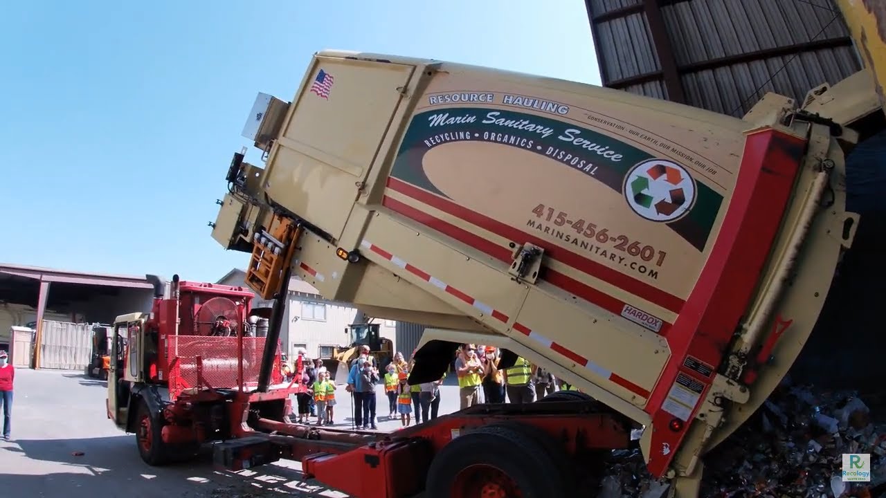 Marin Sanitary Service ~ CCC MSL Unloading Recycling + Much More - YouTube
