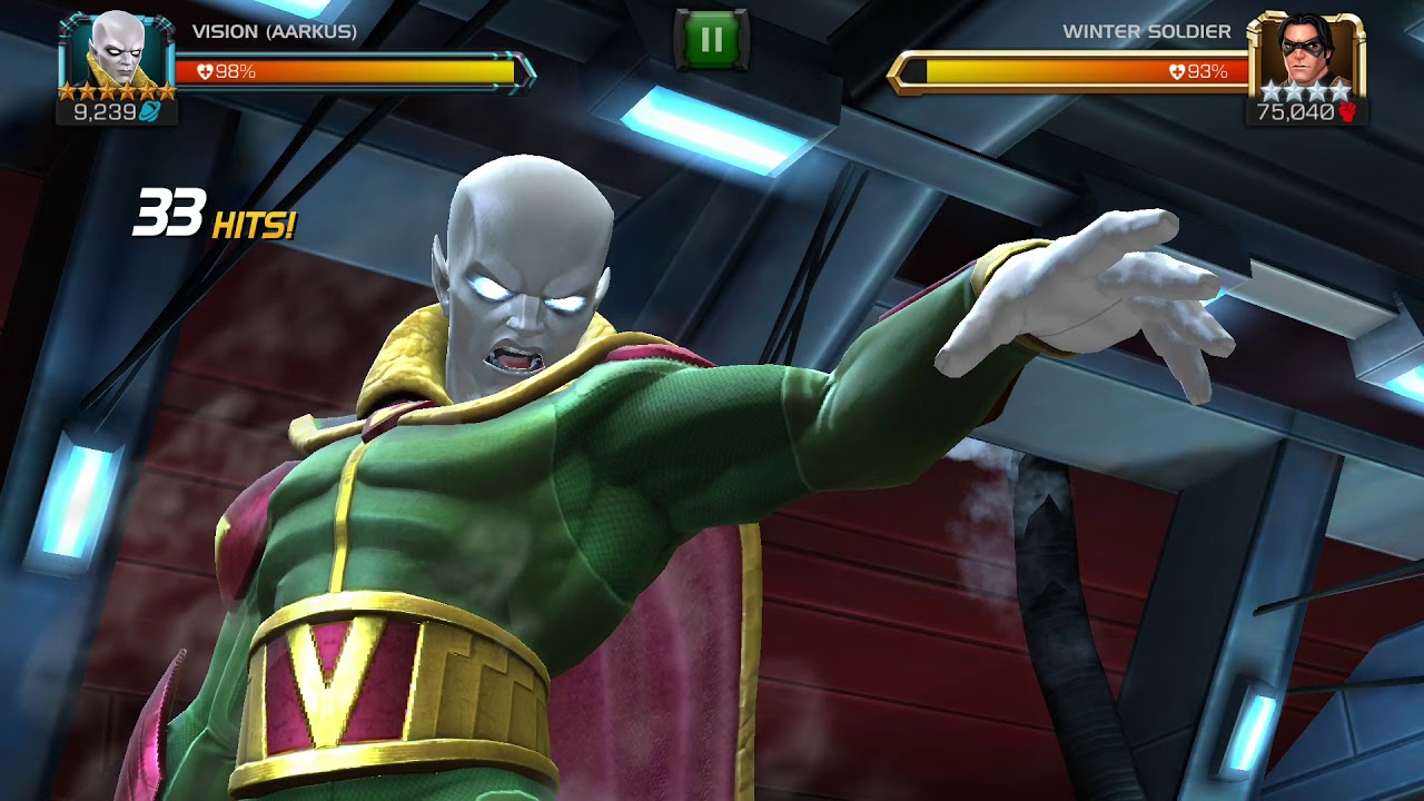 MCOC 6star Vision aarkus vs Domino power test - YouTube