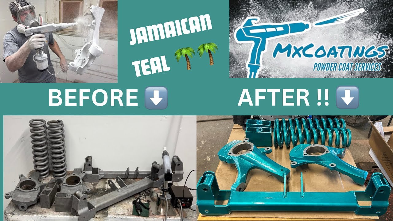 POWDER COATING A LIFT KIT FOR MY 2018 SILVERADO - JAMAICAN TEAL - YouTube