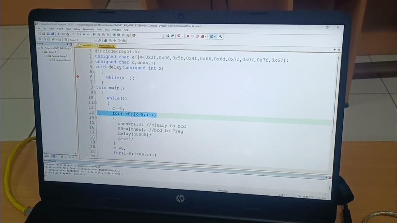 Displaying The Up Down Count Using 7 Segment Display Interfaced With 8051 Microcontroller Board