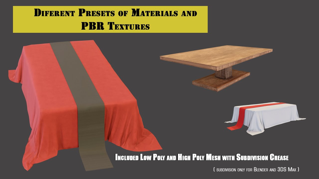 Holy Rectangle Table with TableCloth PBR Low-poly 3D - YouTube