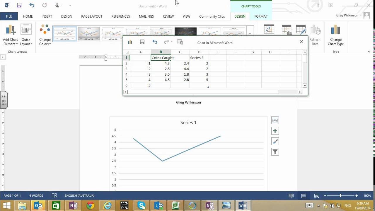 Creating a Line Graph in Word - YouTube