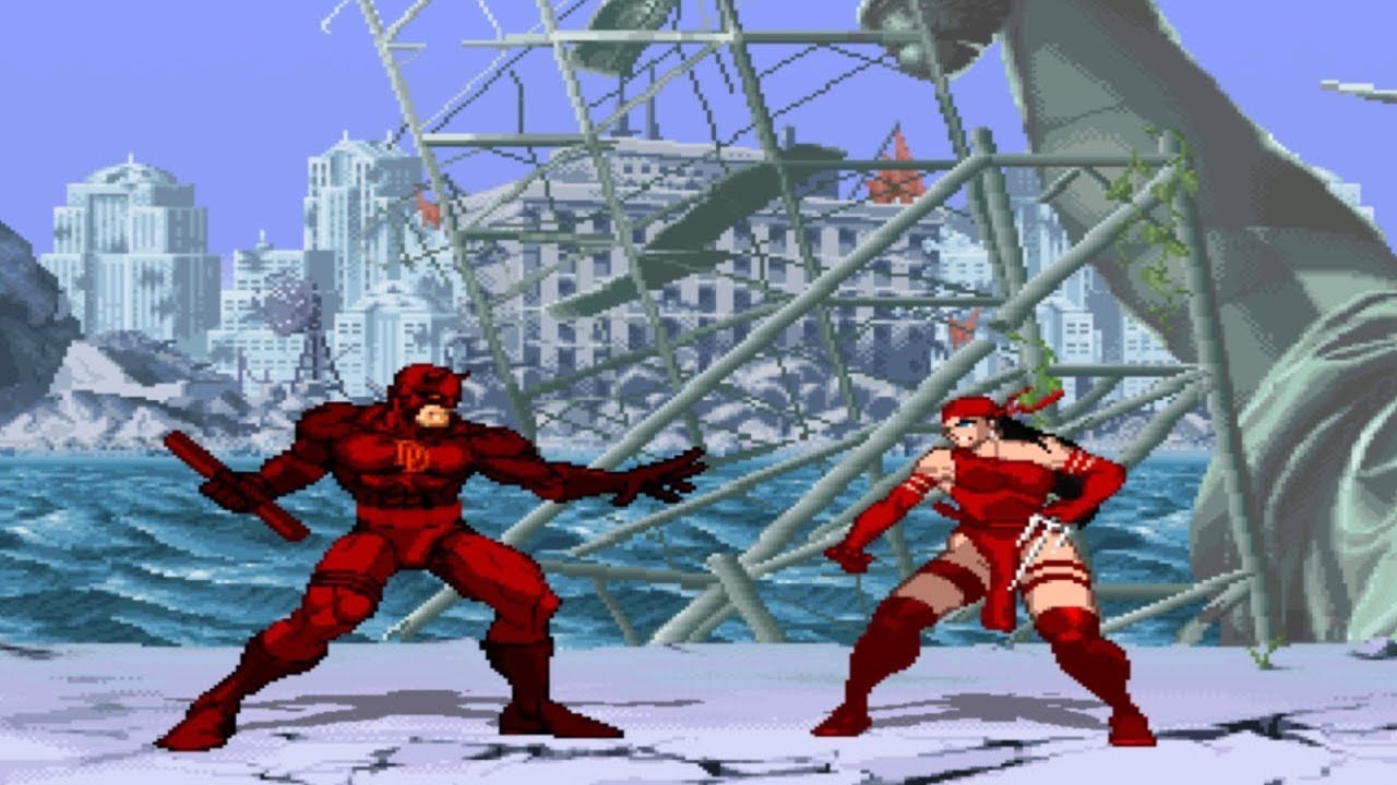 DAREDEVIL vs ELEKTRA - Super Epic Fight🔥 Marvel Mugen Final Battle ...