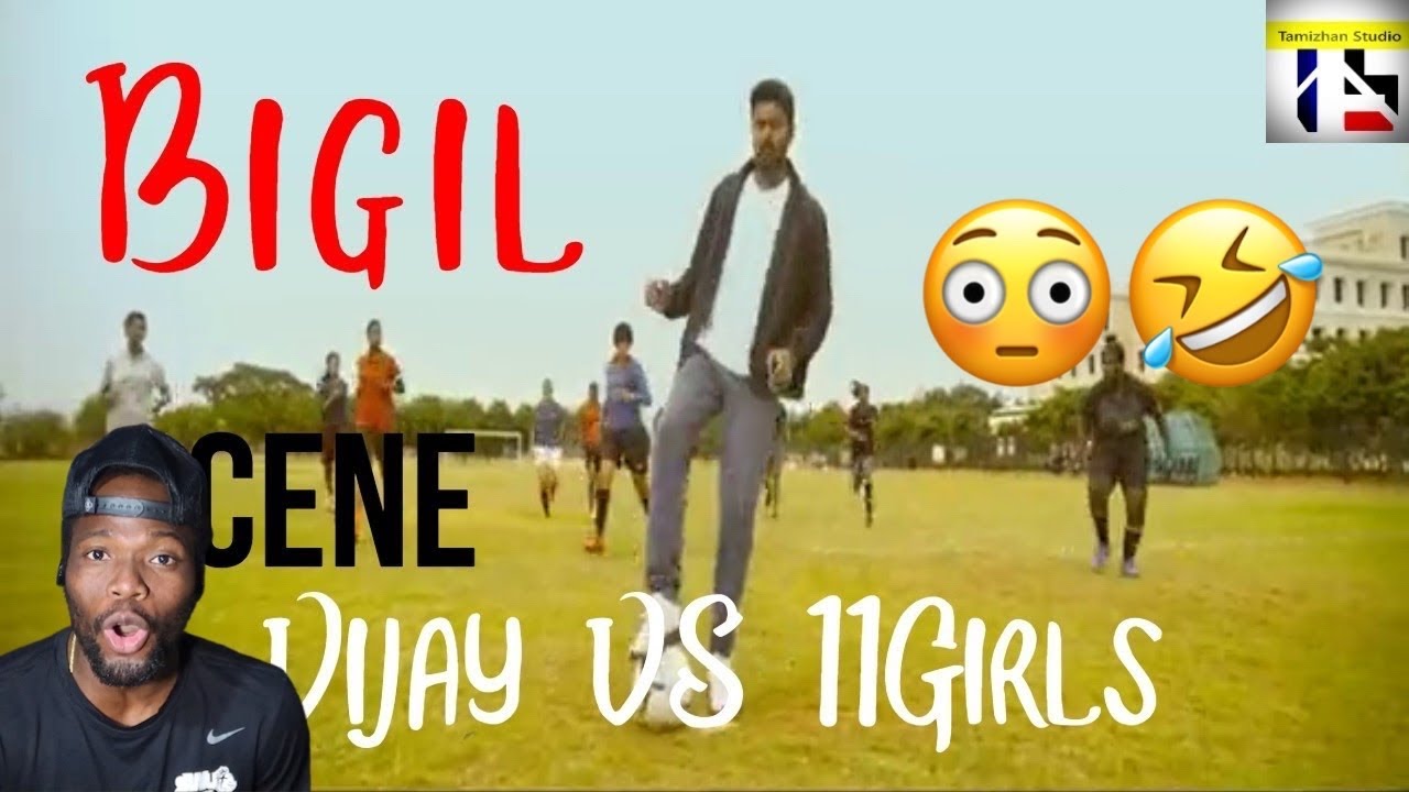 Bigil - Vijay playing football scene - Vijay vs girls football, Vijay ...