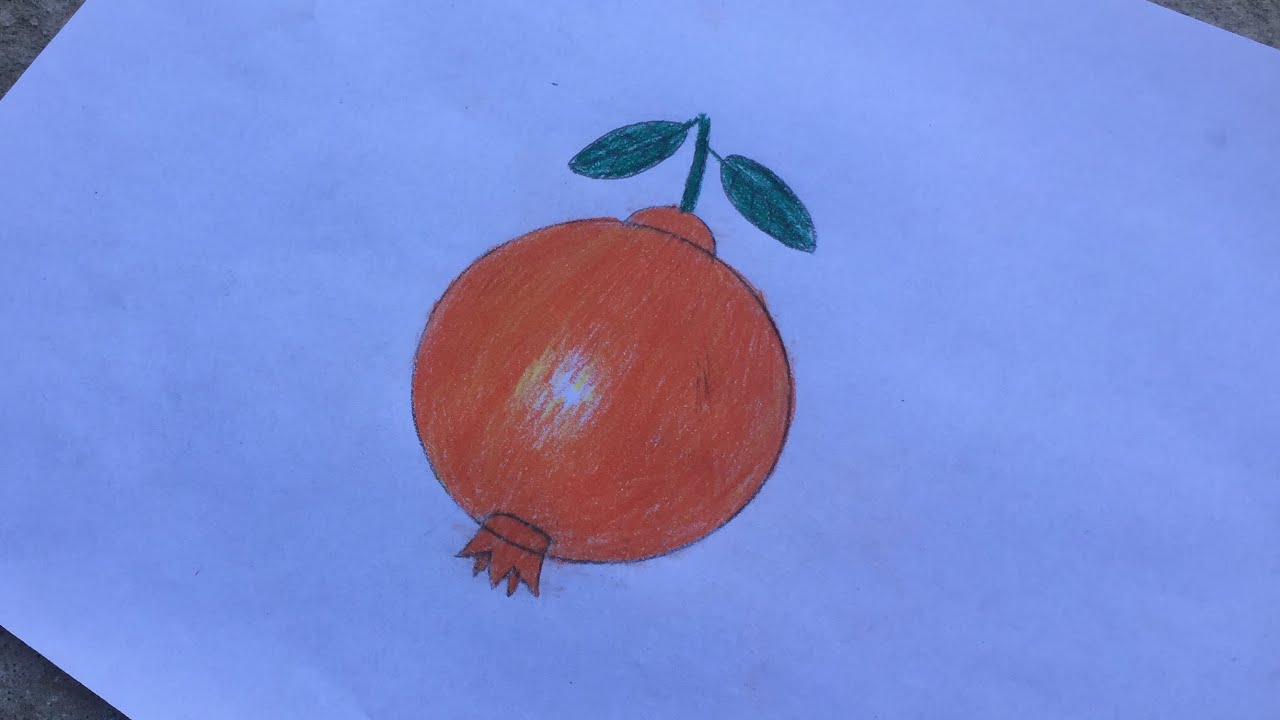 How to draw pomegranate|How to draw fruits easy - YouTube