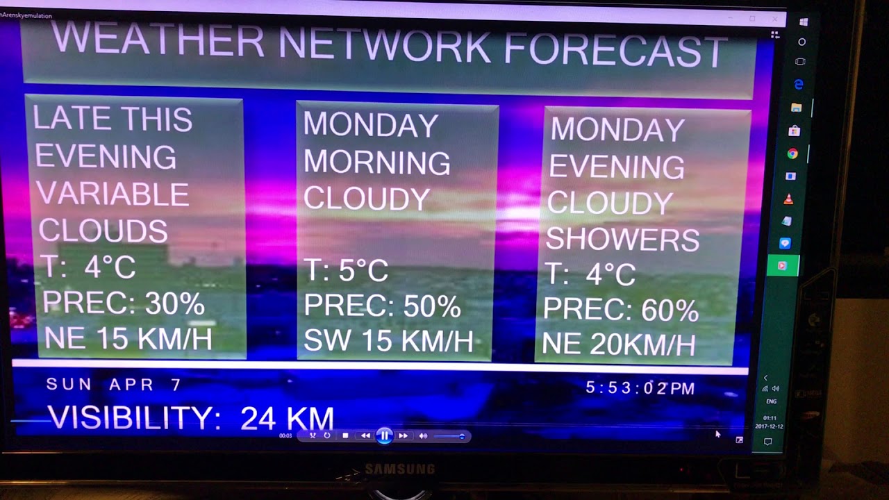 Weather network Sun Apr 7, 1991 emulation - YouTube
