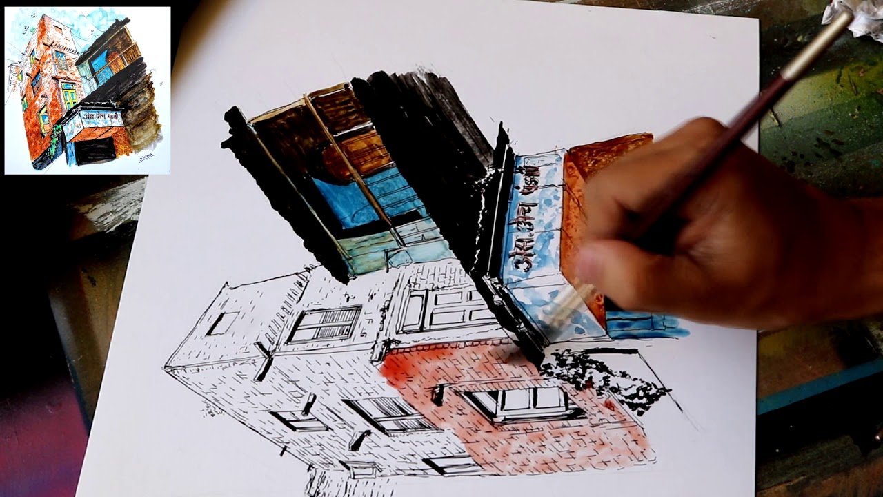 Draw a Sketch in Three point Perspective - Worm's eye view - Trailer ...