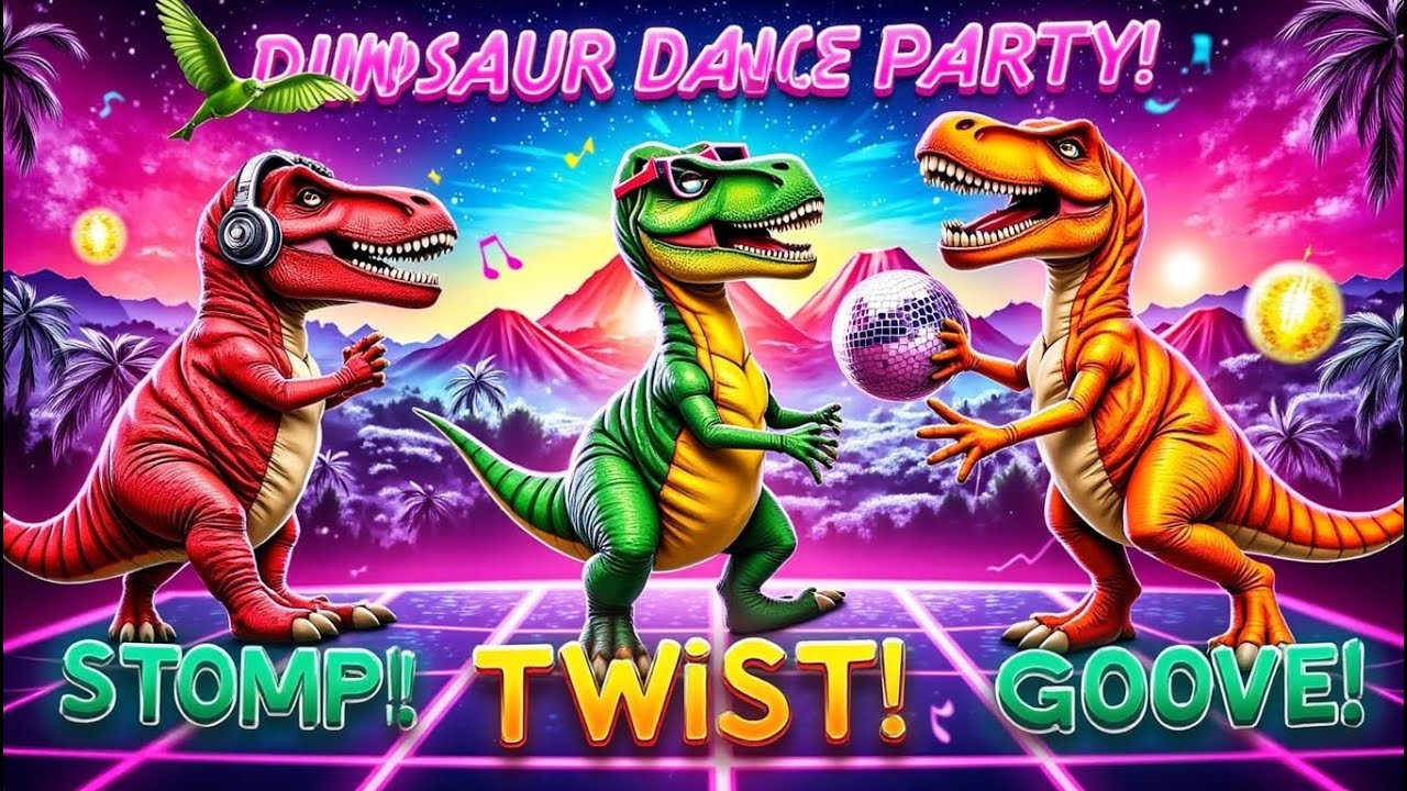 🦖 Dinosaur Dance Party! 🎶 Stomp, Twist & Groove with the Dinos! 🕺💃 ...