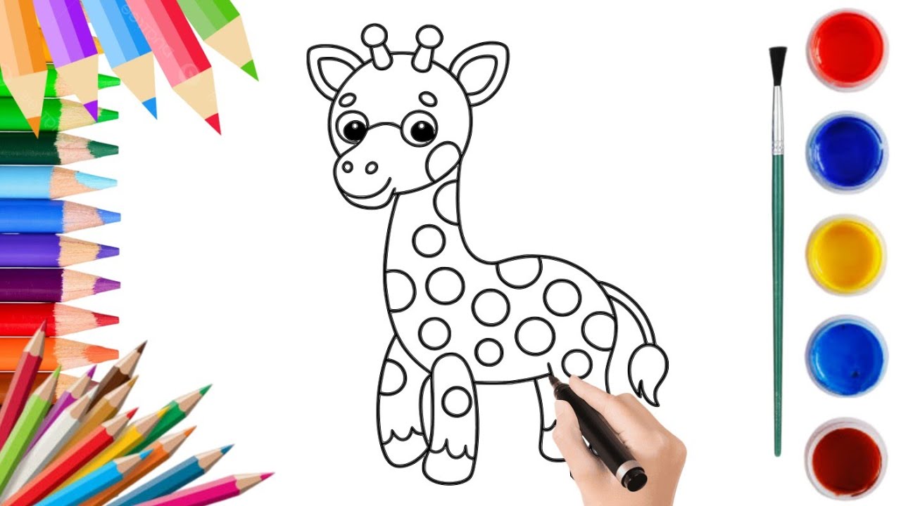 How to Draw Giraffe for Kids | Step by Step | Simple Drawing for Kids ...