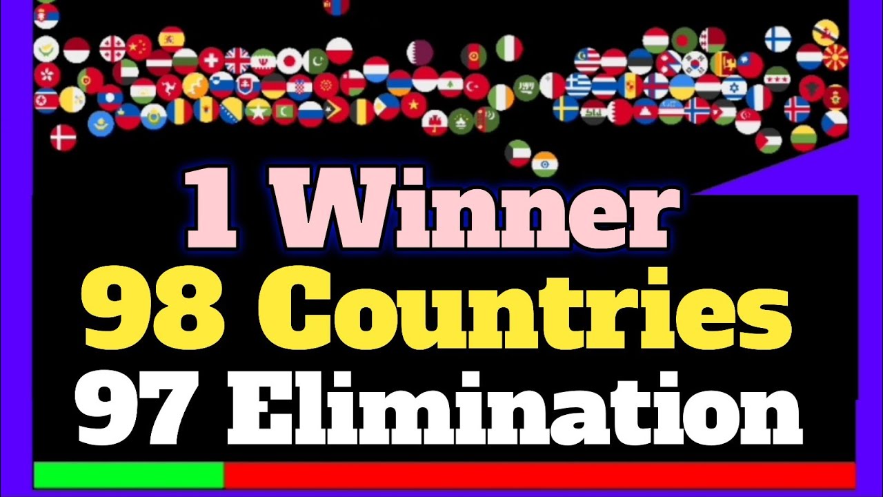 98 Asian & European Countries & 97 Elimination Marble Race Tournament ...