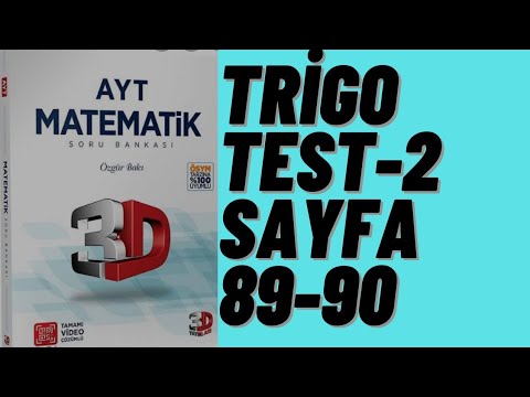 3D AYT MATEMATİK ÇÖZÜMLERİ BÖLÜM-6TEST-2 (TRİGONOMETRİ)