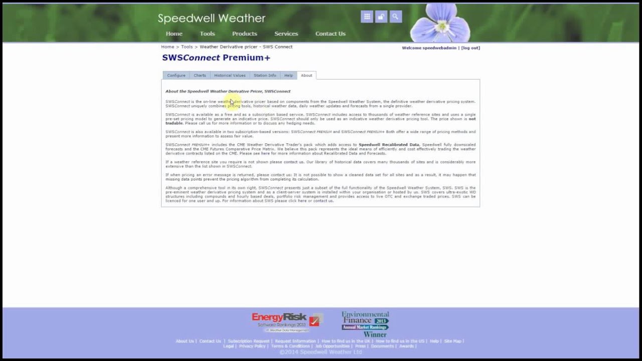 Speedwell Weather Hedging and Forecast Tools - YouTube