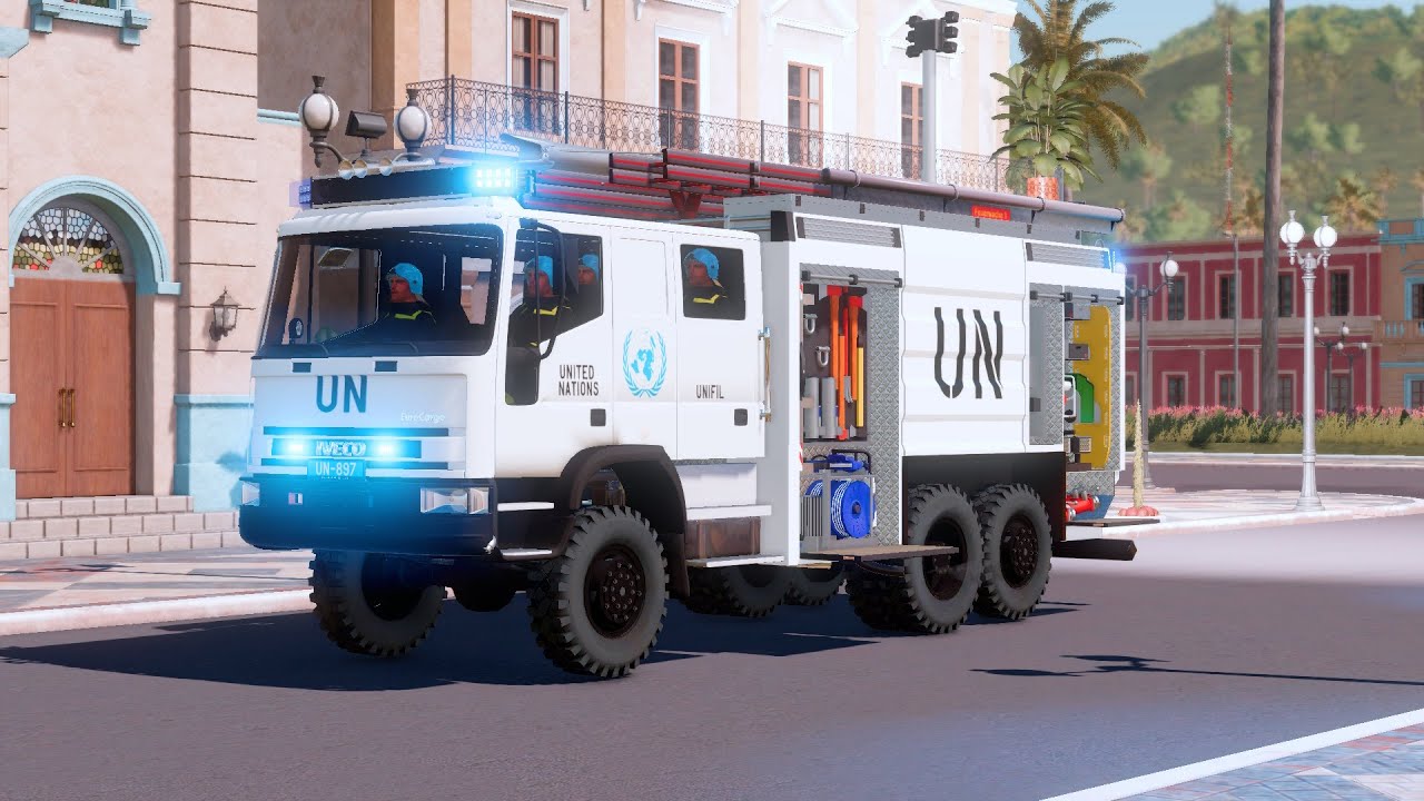 United Nations Fire Engine IVECO EuroCargo - YouTube