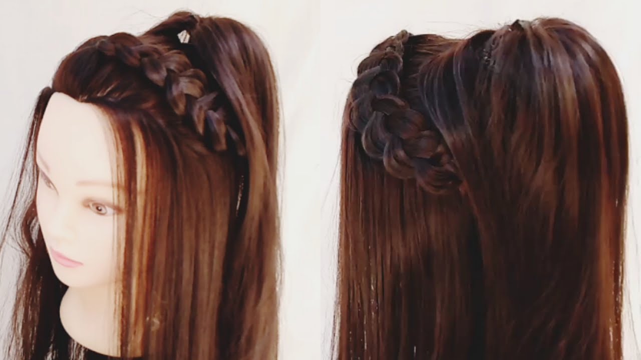 New glamorous hairstyle for wedding || pretty hairstyle for Maxi dress ...