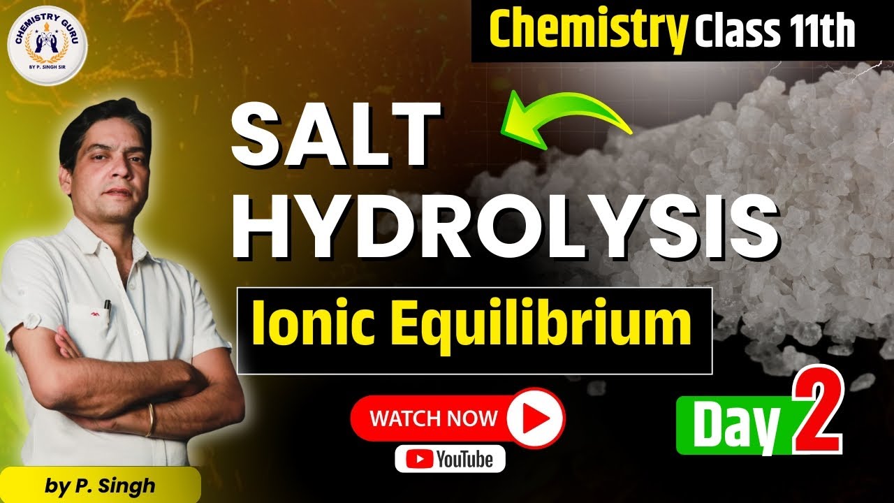 Salt hydrolysis | Ionic equilibrium | Chemistry class 11 | DAY 2 - YouTube