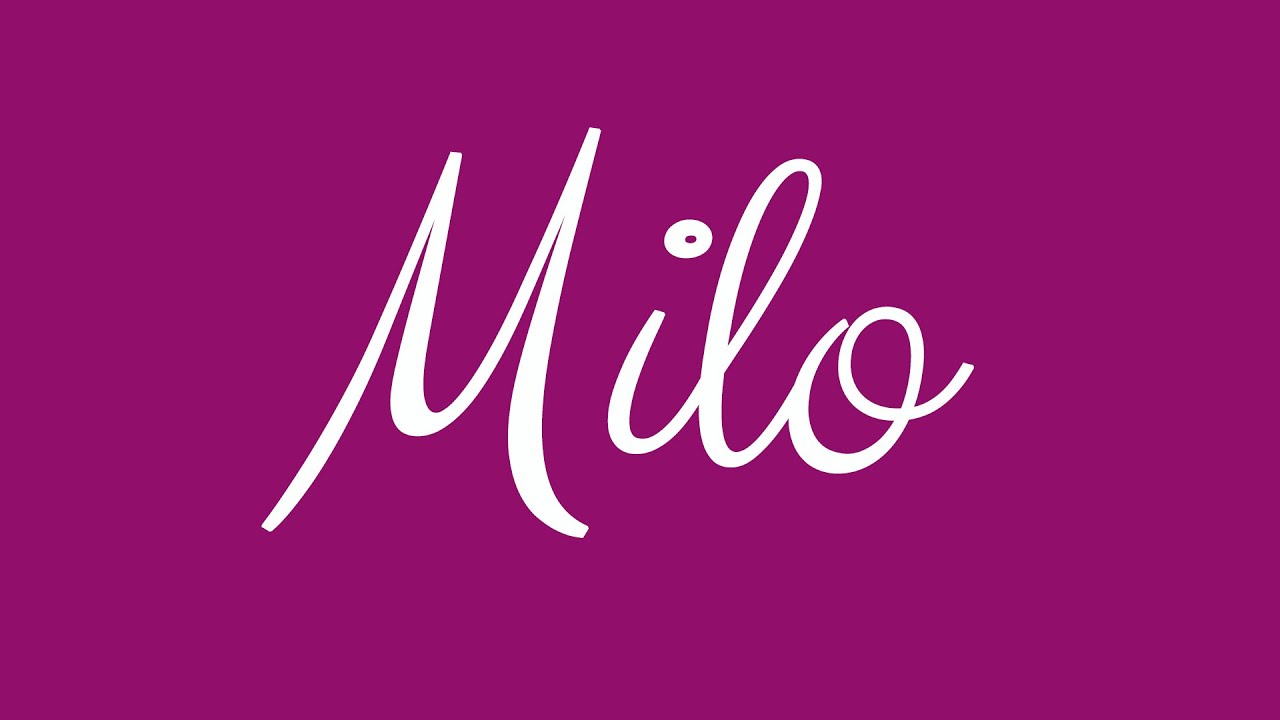 Learn how to Sign the Name Milo Stylishly in Cursive Writing - YouTube