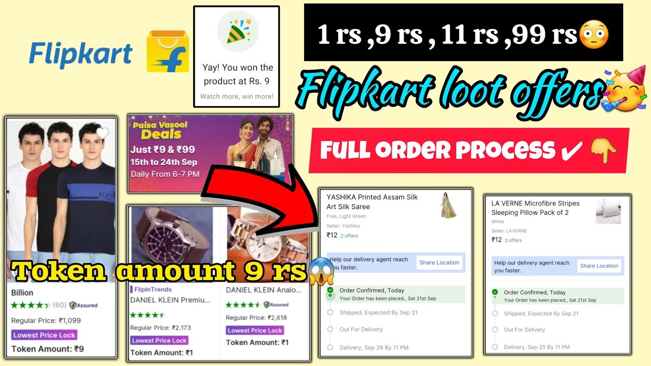 flipkart 9 rupees sale today😱live order 9 rs product🥳flipkart token ...