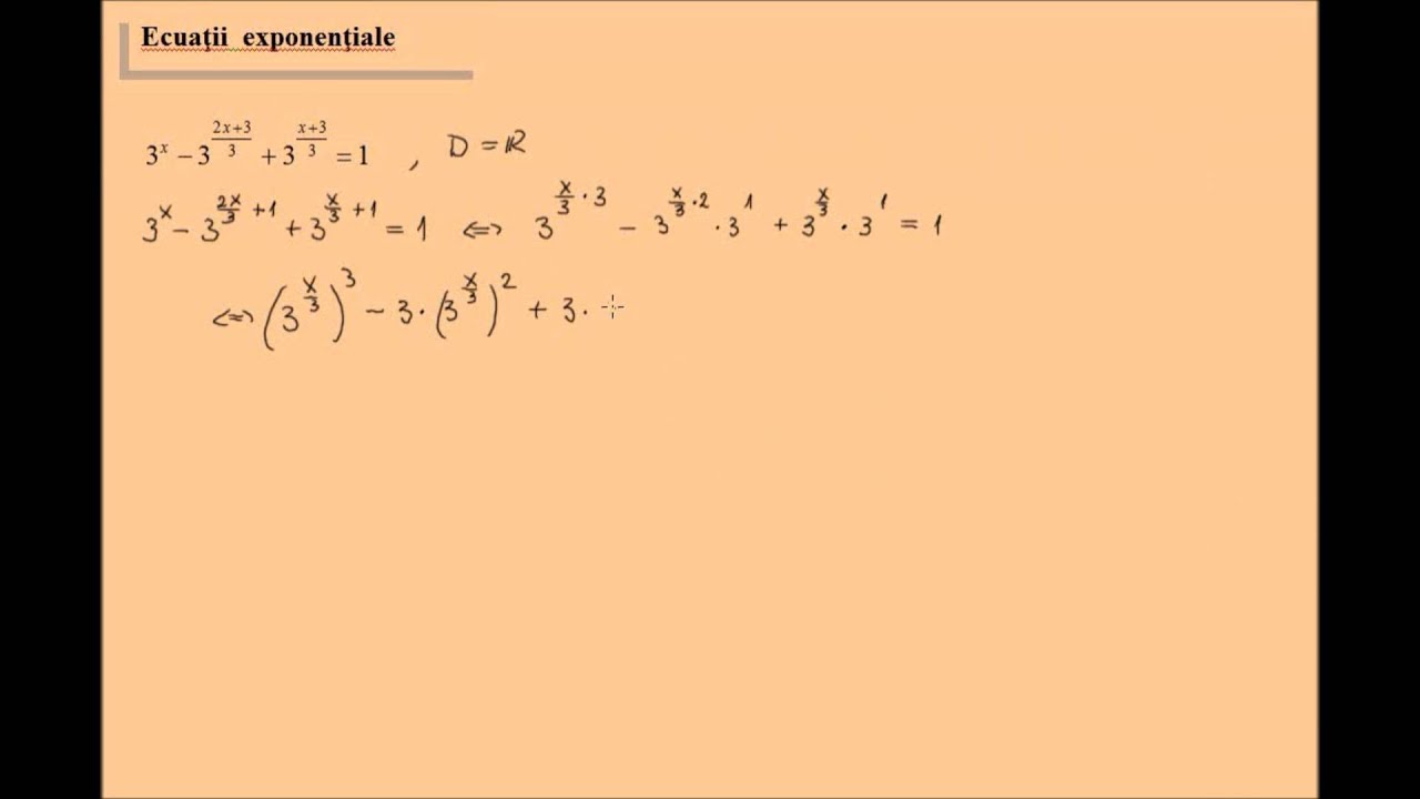 Exercitii rezolvate - ecuatii exponentiale - YouTube
