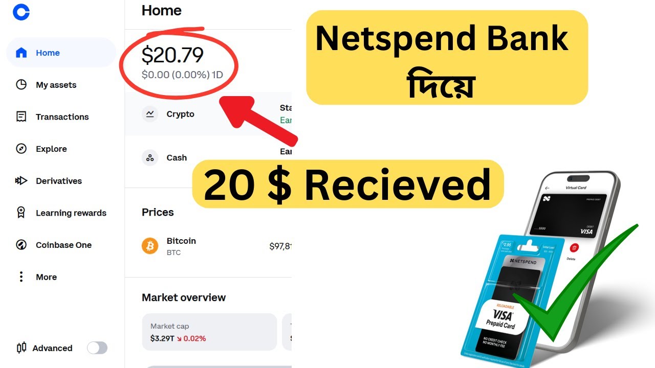 Coinbase 20$ Refferal Bonus With Netspend Bank|| Payment Proof - YouTube