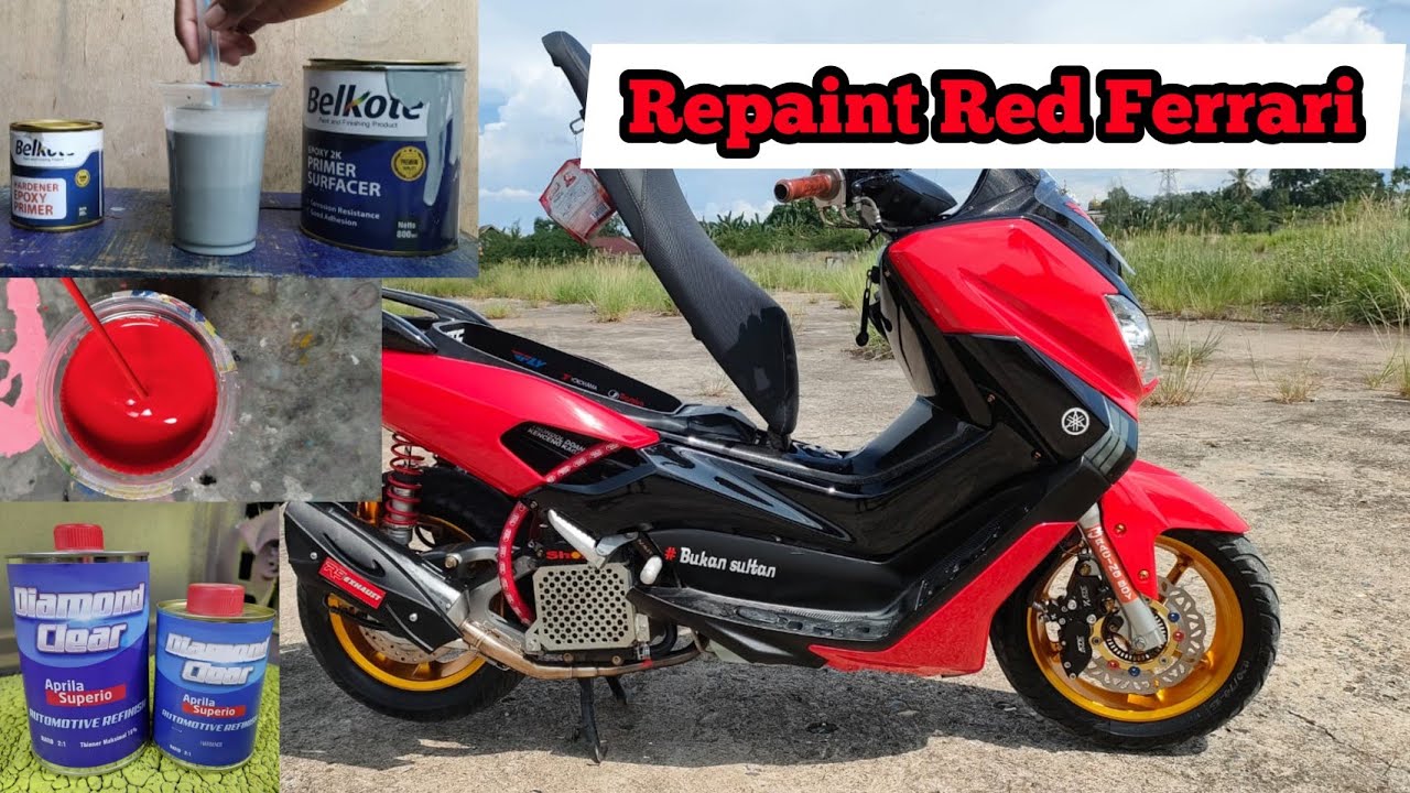 repaint N-Max merah Ferrari warnanya keren banget - YouTube