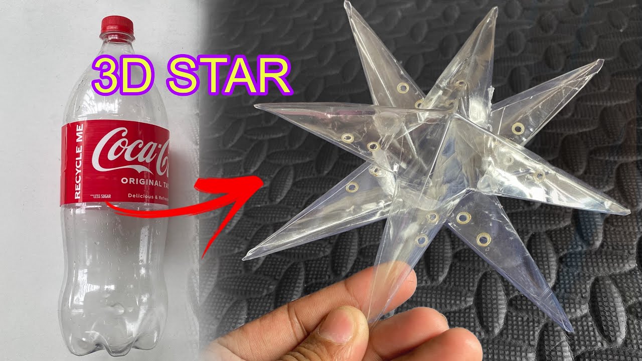 How to Make 3D Star with Plastic Bottle for Christmas Decoration | Star ...