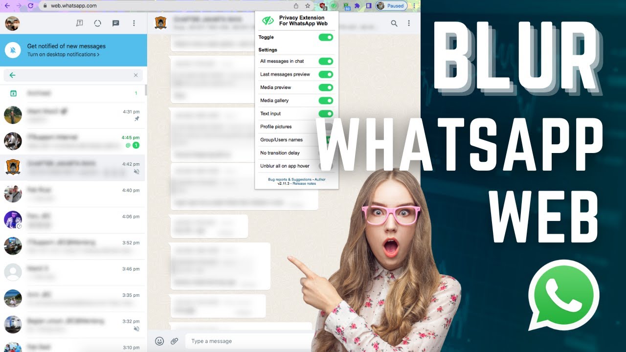 Cara Blur WhatsApp Web | Paling Gampang - YouTube