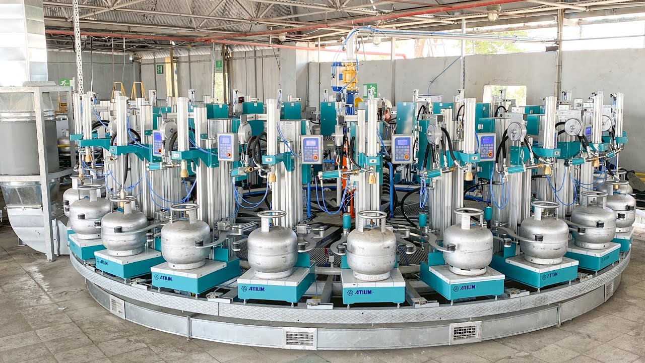 LPG Cylinder Filling Carousel - YouTube