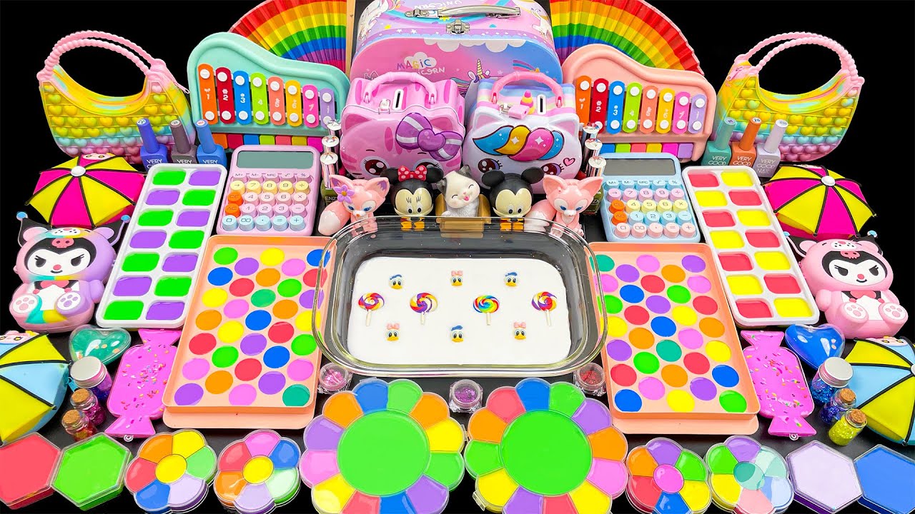 Mix Slime ASMR | Satisfying Random Mix of Rainbow Colored Mickey and ...