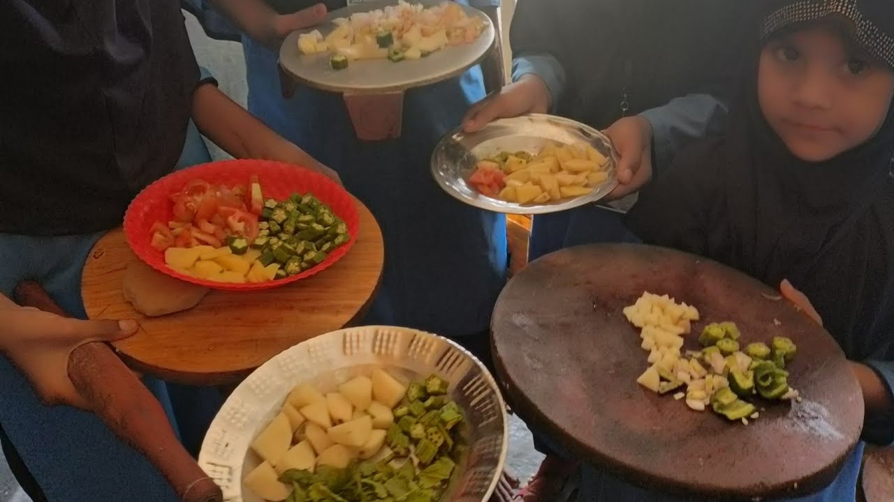 Chapati making and Cutting the Vegetables activities - YouTube