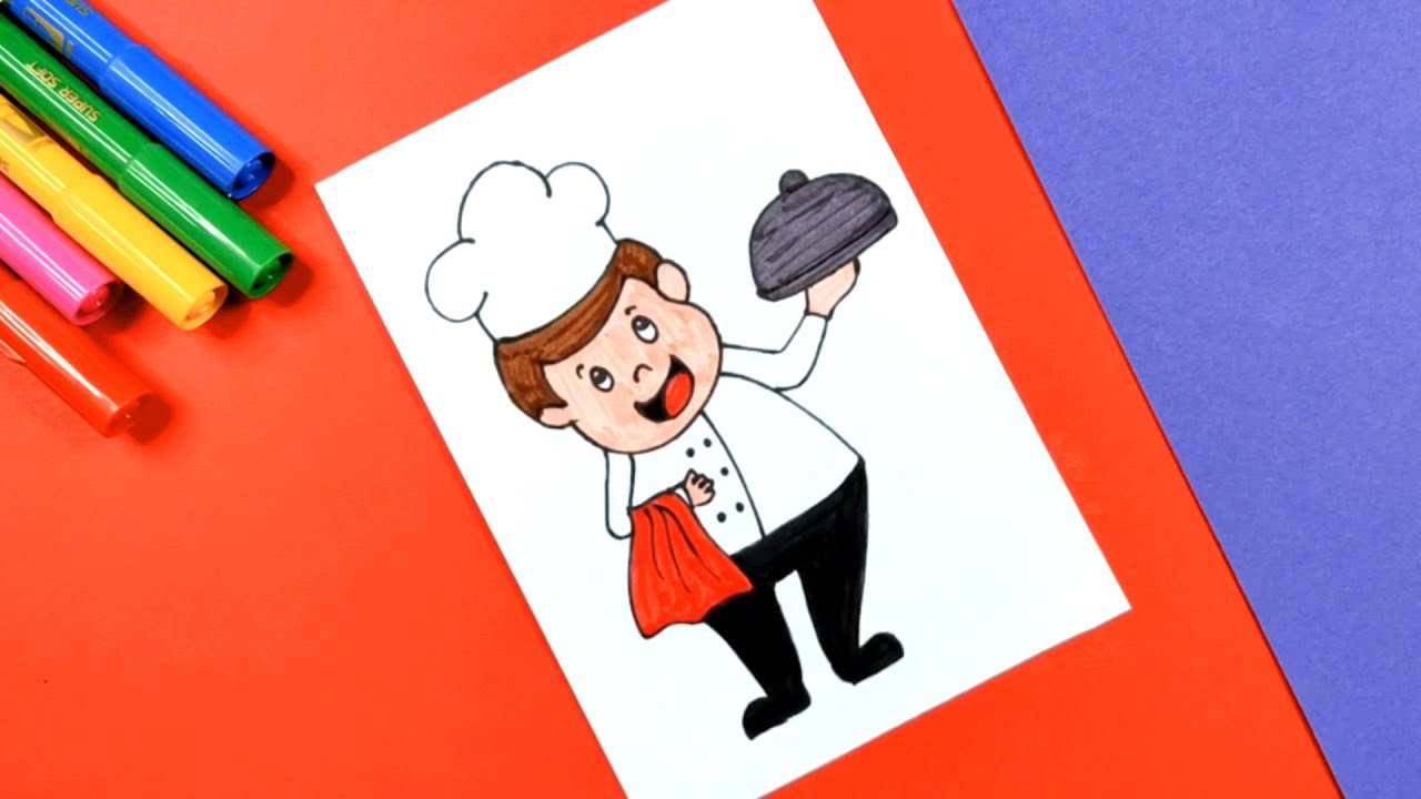 How to Draw a Chef Step by Step | Chef Drawing Easy | Draw Dots - YouTube