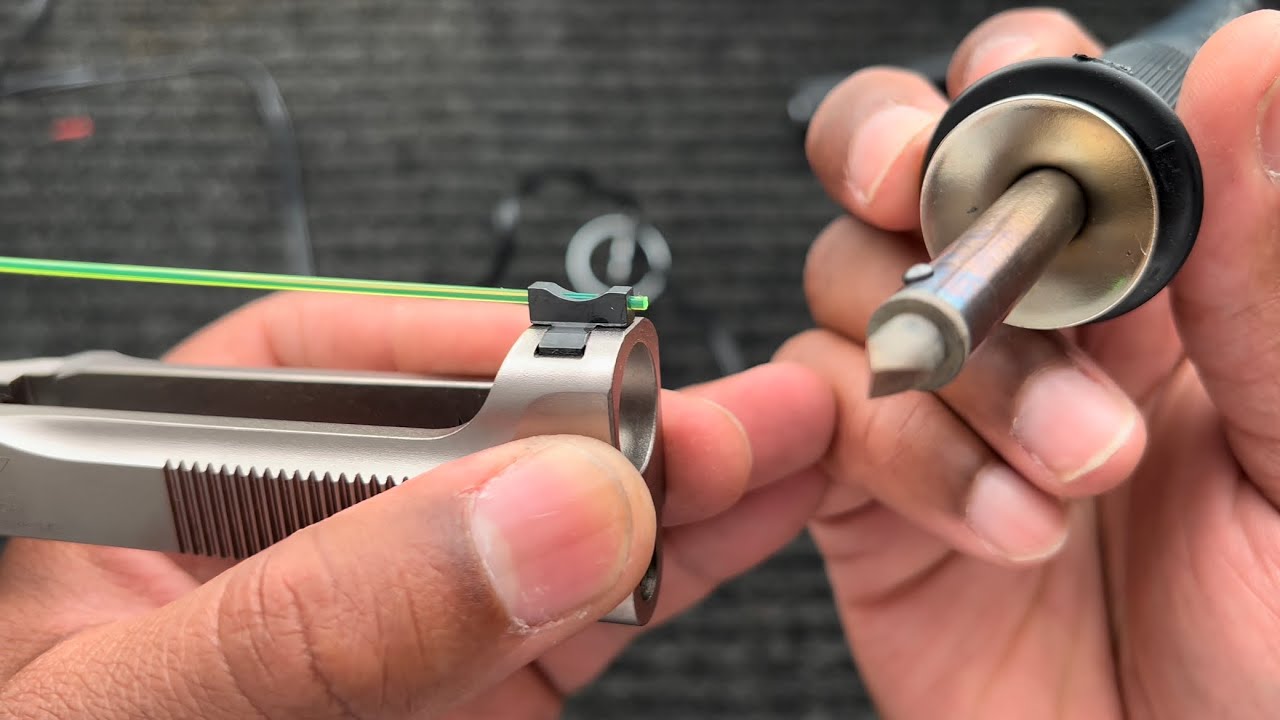 Fiber optic front sight replacement - YouTube