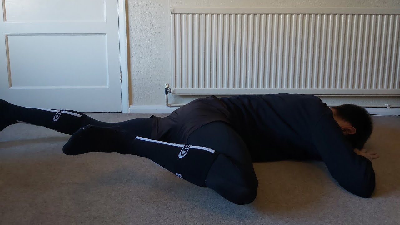 Lying hip hover (internal rotation - advanced) - YouTube