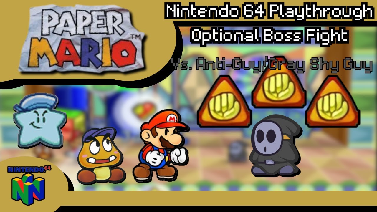 Paper Mario (N64) - Vs. Anti-Guy | Optional Boss Fight (Nintendo 64 ...