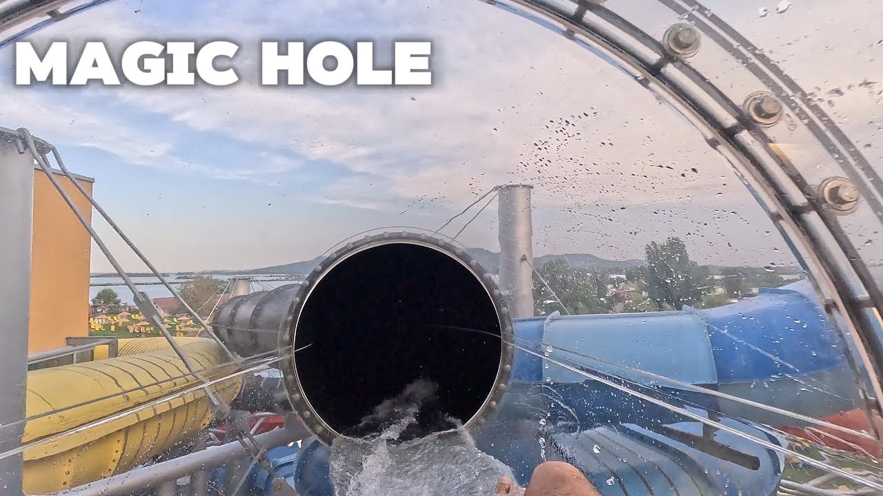 MAGIC HOLE Water Slide in Water Park Aqualand Moravia, Czech Republic ...