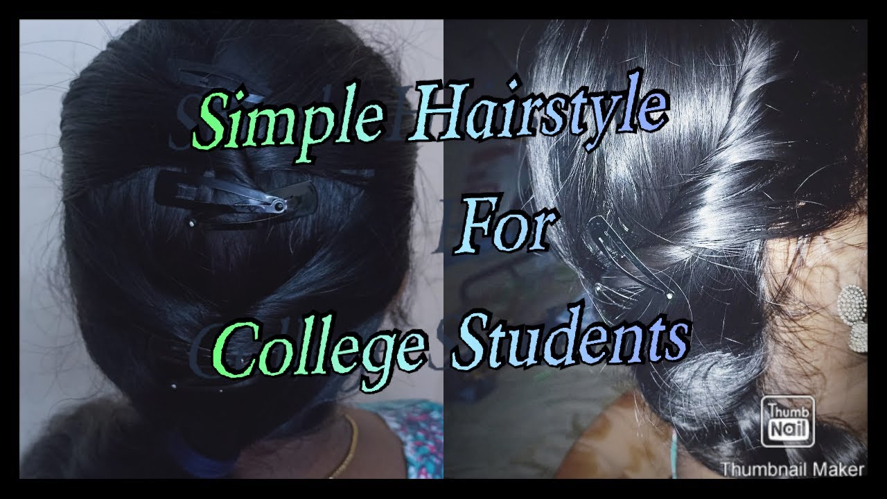 Simple Hairstyle For College Students... - YouTube